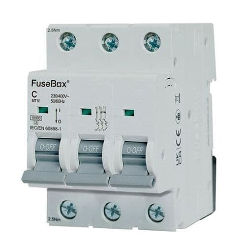 Fusebox MT10C103 3 Phase, MCB, Triple Pole 10A 10kA,Curve C
