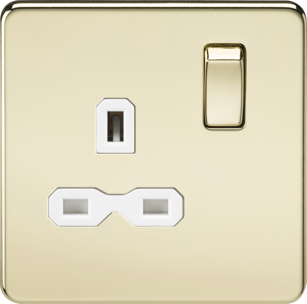 Knightsbridge MLA SFR7000PBW Screwless 13A 1G DP switched socket - pol Knightsbridge MLA SFR7000PBW Screwless 13A 1G DP switched socket - pol
