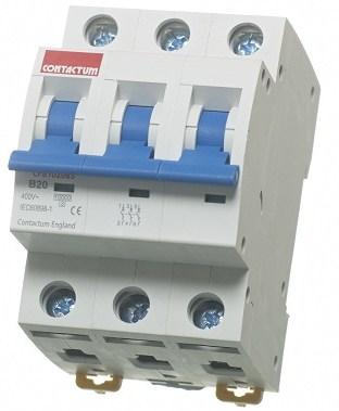 Contactum MCB Switch Triple Pole, 10kA, C Curve