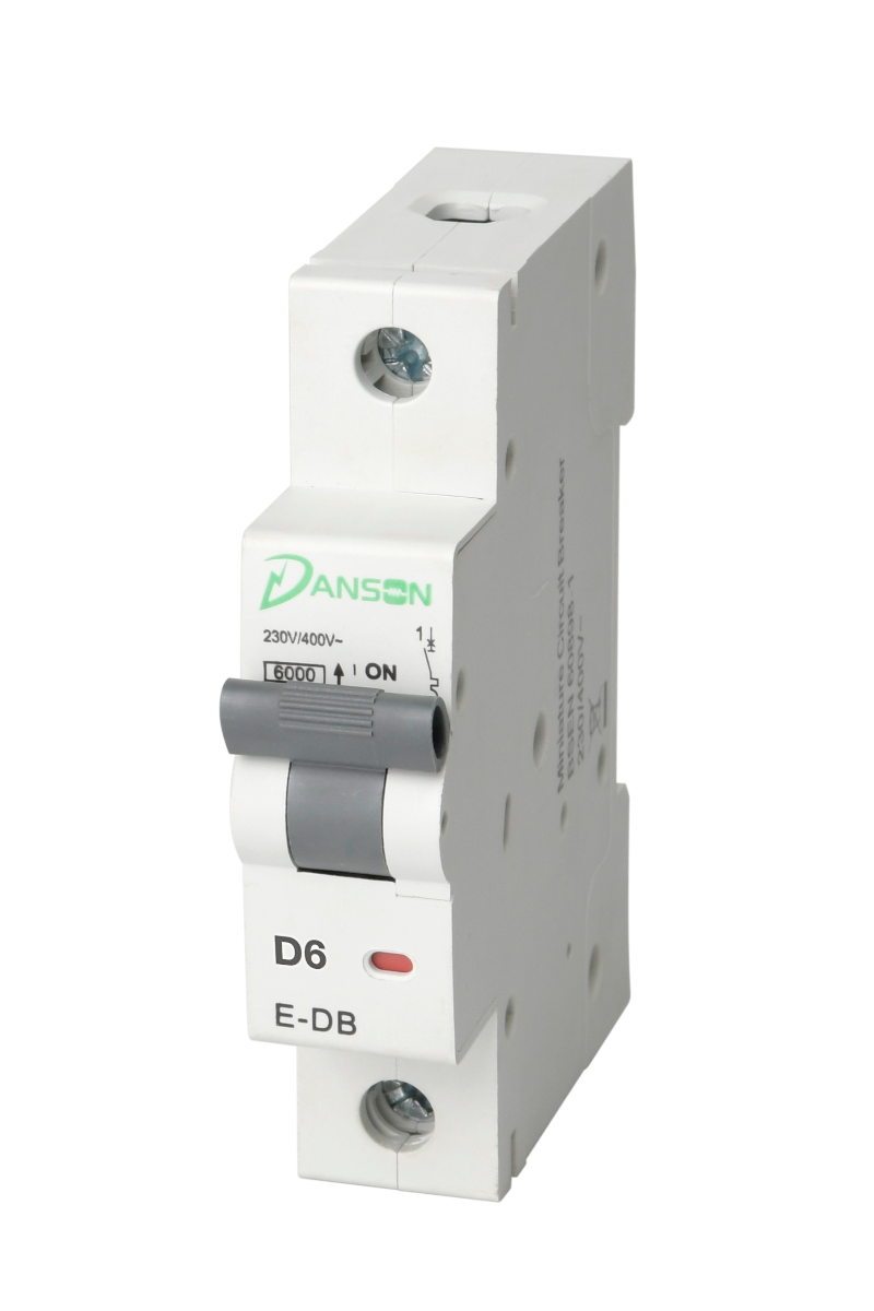 Danson E-DBYD163 63A, Single Pole, D-Type MCB, 6kA, 1M