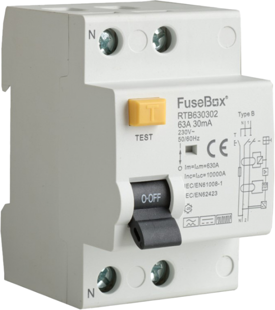 Fusebox RTB630302M TYPE B 63A 30mA 2P RCD