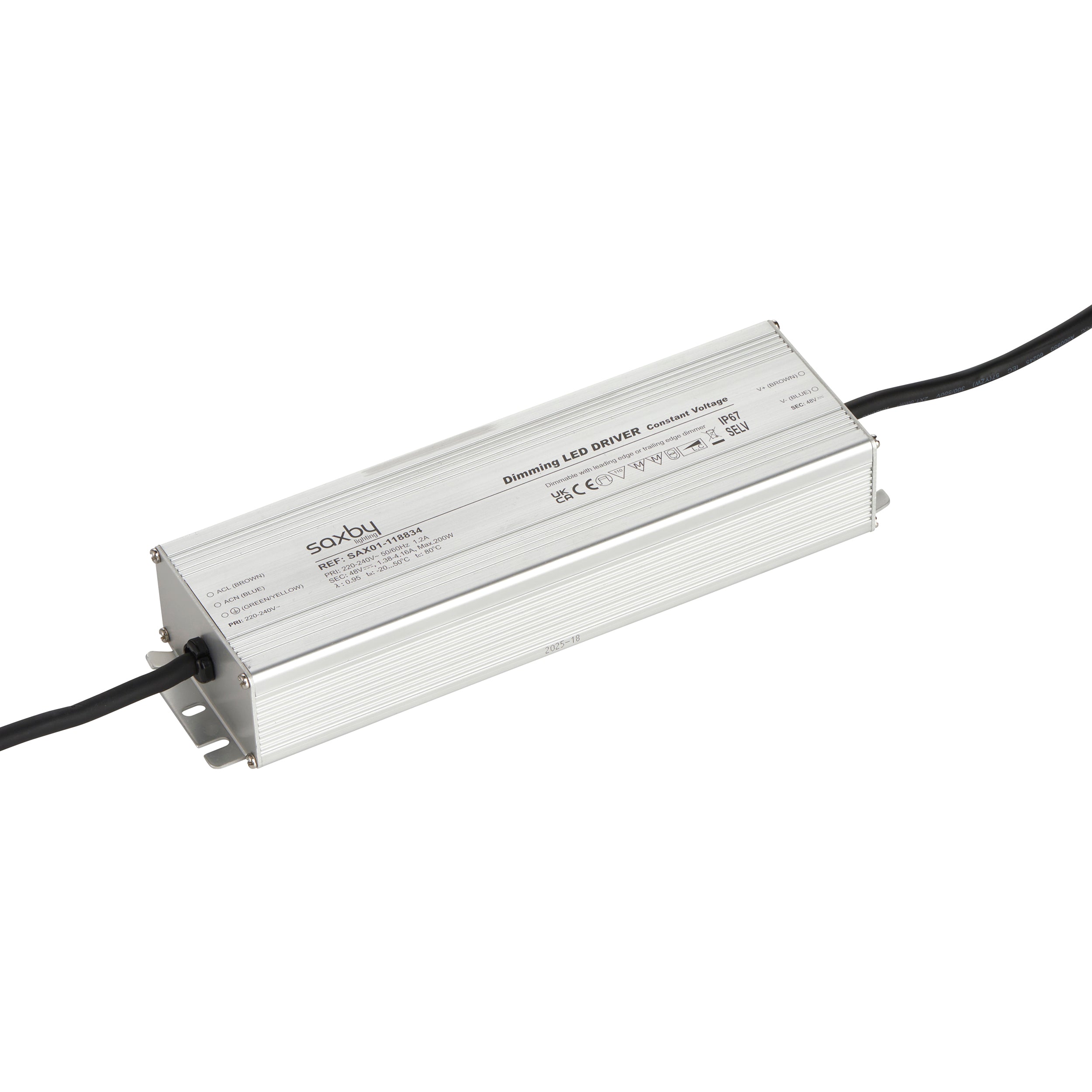 Saxby 118834 LED Driver Constant Voltage IP67 48V 200W Dimmable