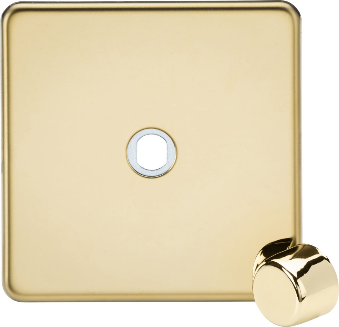 Knightsbridge MLA Screwless SF1DIMPB 1G Dimmer Plate with Matching Met