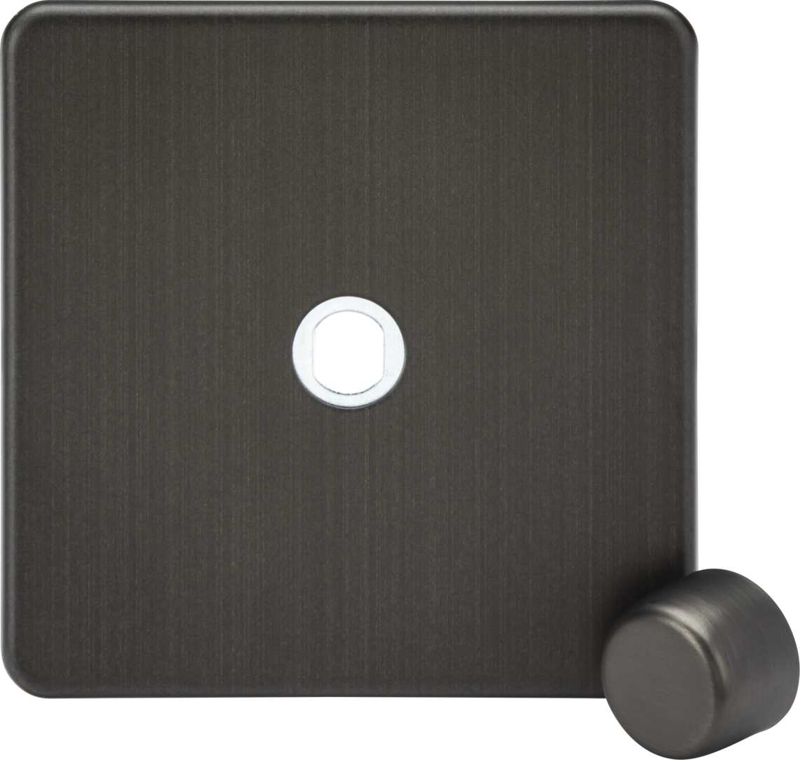 Knightsbridge MLA Screwless SF1DIMSB 1G Dimmer Plate with Matching Met