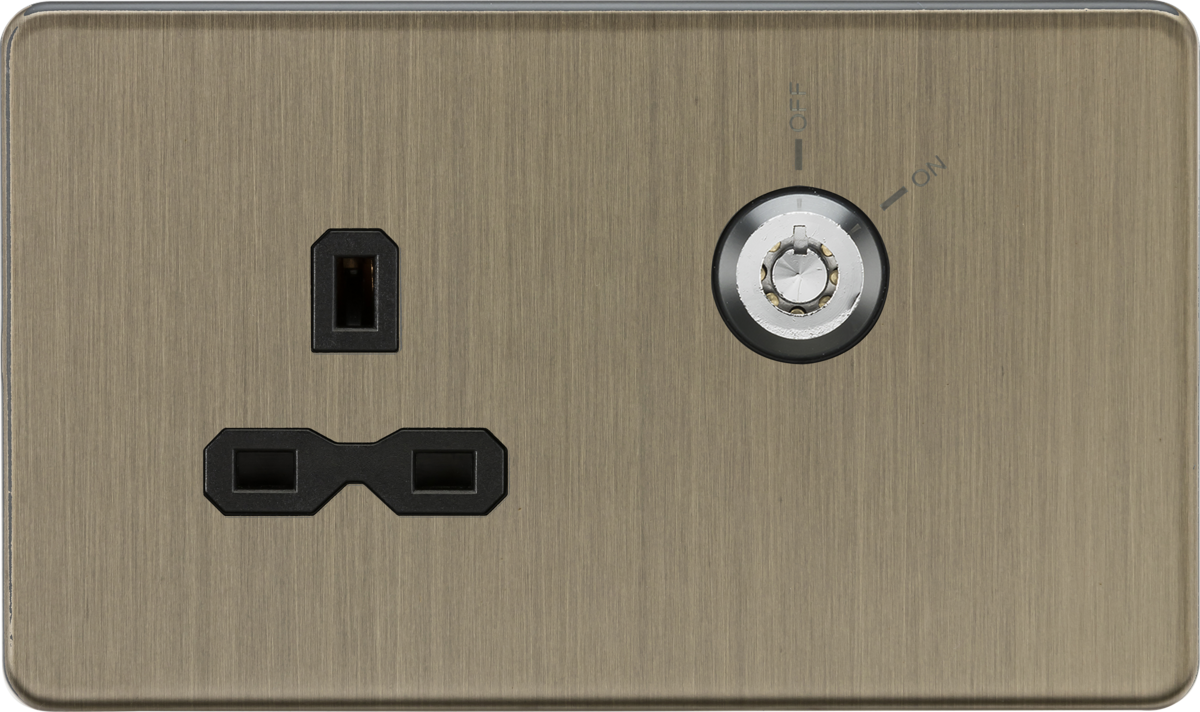 Knightsbridge MLA Screwless SFR9LOCKAB 13A 1G DP Lockable Socket - Ant