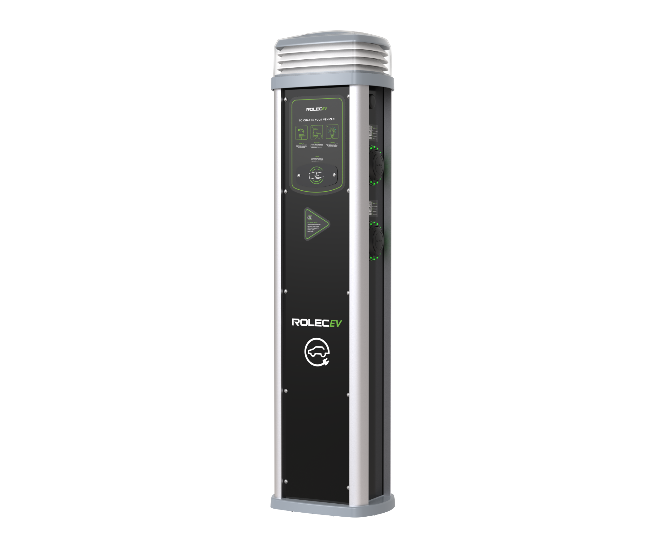 ROLEC ROLEC0425B Quantum Smart EV Charging Pedestal - 4x up to 7.4kW T