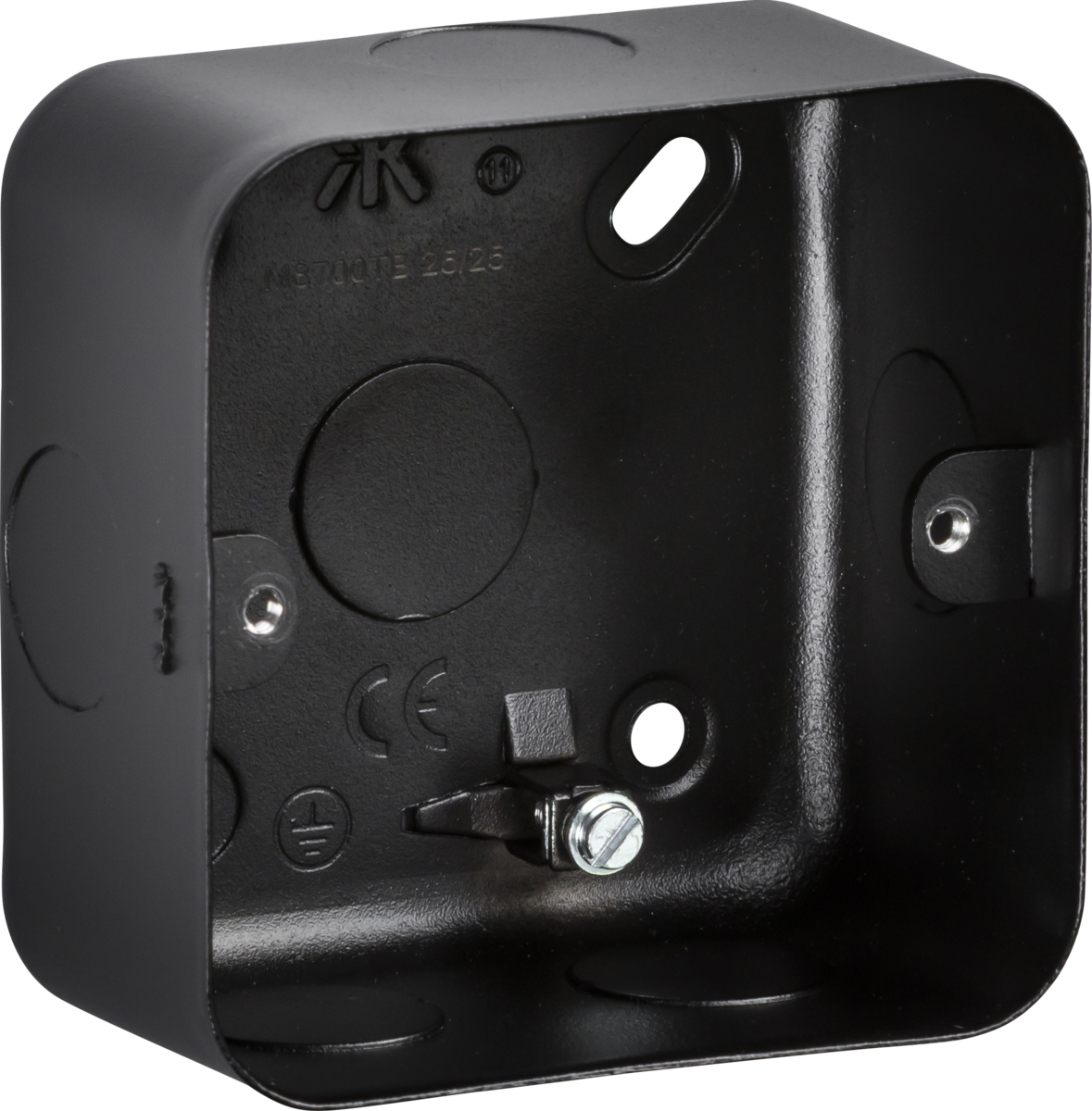 Knightsbridge MLA M8700TB Black Metal Clad 1G Back Box