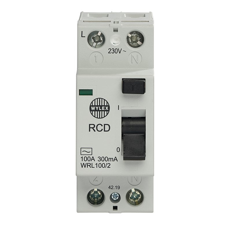 Wylex WRL100/2 100A 300mA DP Type AC RCCB