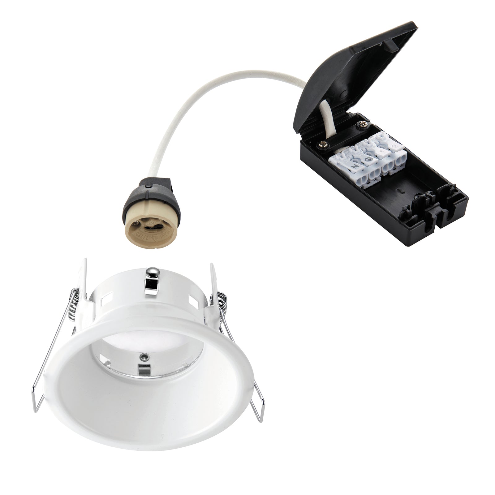 Saxby 80247 Speculo Anti-Glare LED Downlight IP65 50W Matt White Fin