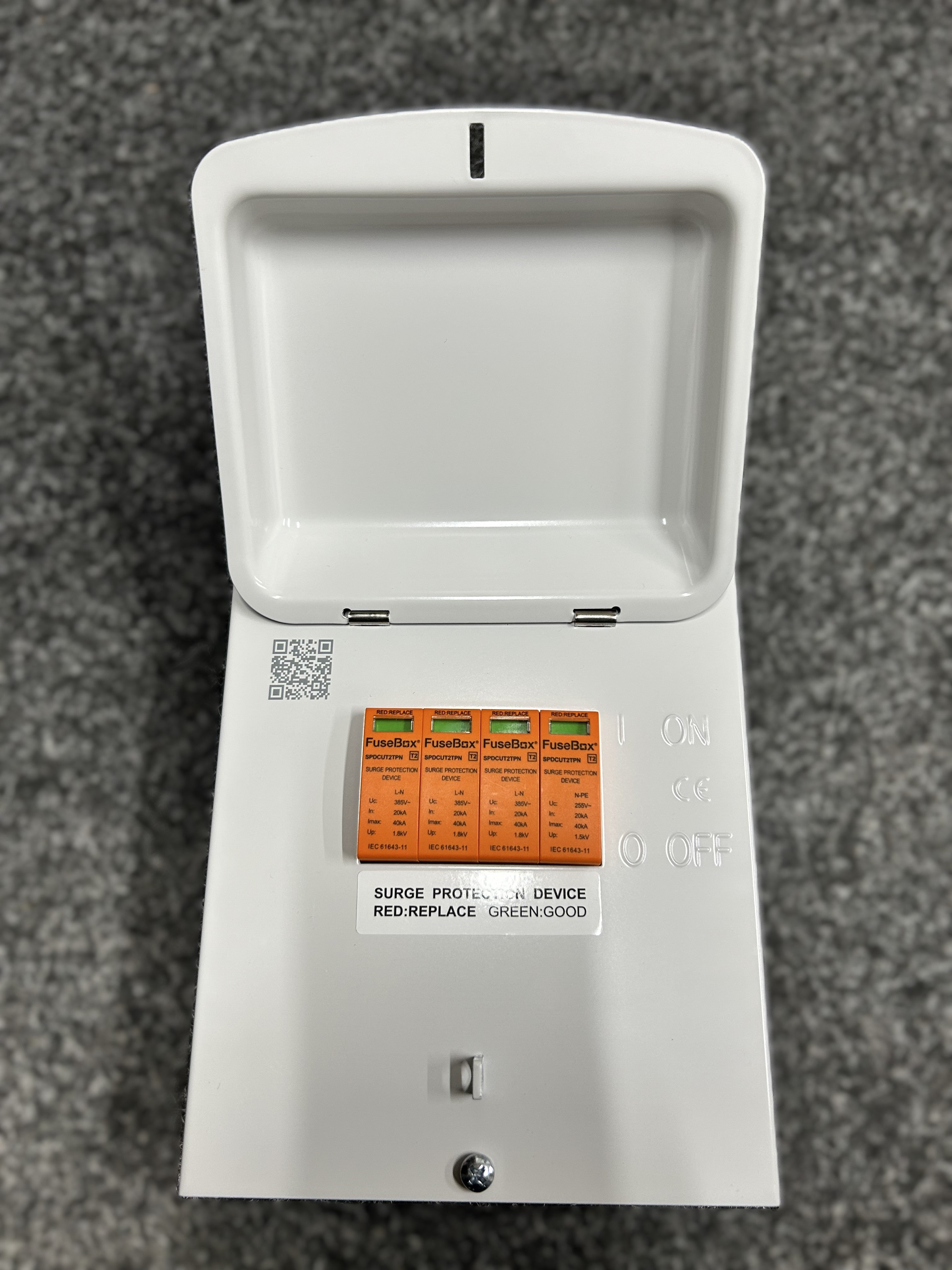 Fusebox SPDTPNT2E Three Phase T2 SPD 3P+NPE in Metal Enclosure (No MCB