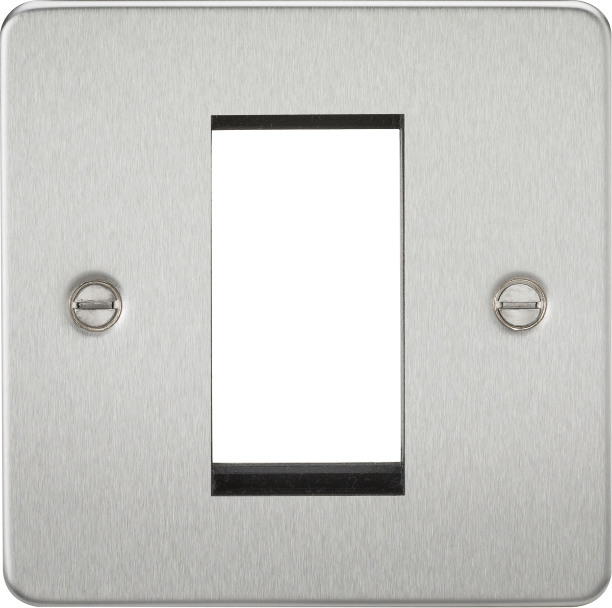 Knightsbridge MLA FP1GBC Flat Plate 1G Modular Faceplate - Brushed Chr