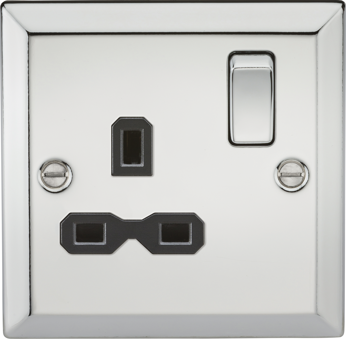 Knightsbridge MLA CV7PC 13A 1G DP Switched Socket with Black Insert