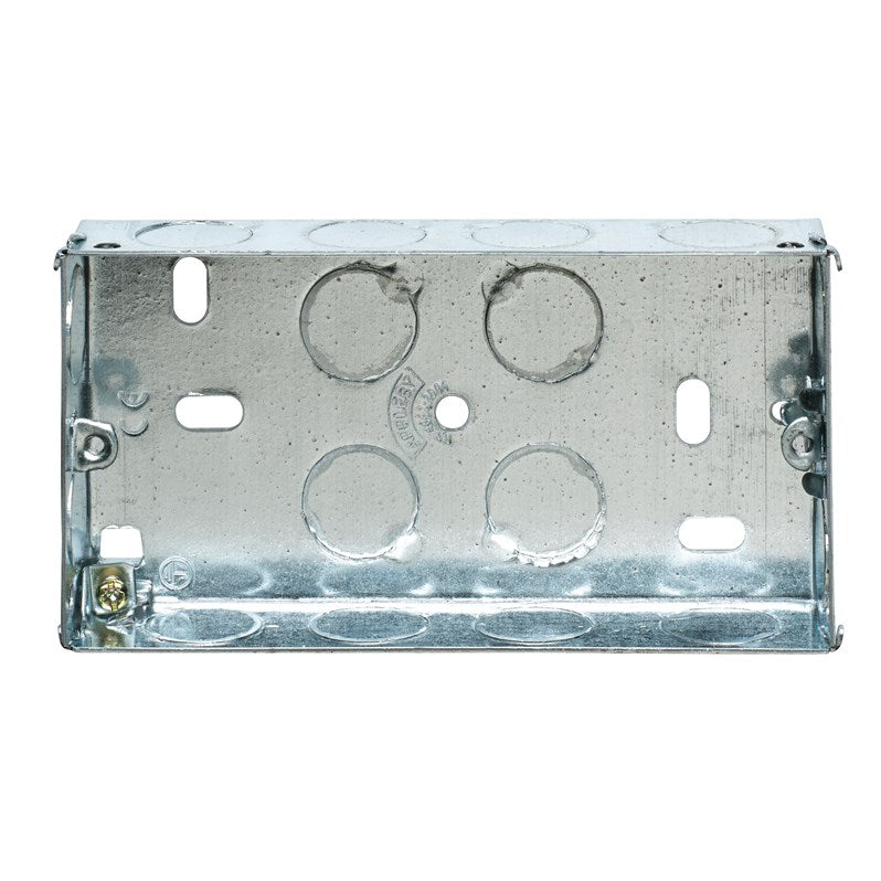 Double 25mm Deep Flush Metal Back Box