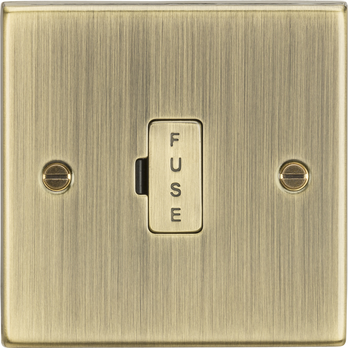 Knightsbridge MLA CS6AB 13A Fused Spur Unit - Square Edge Antique Bras