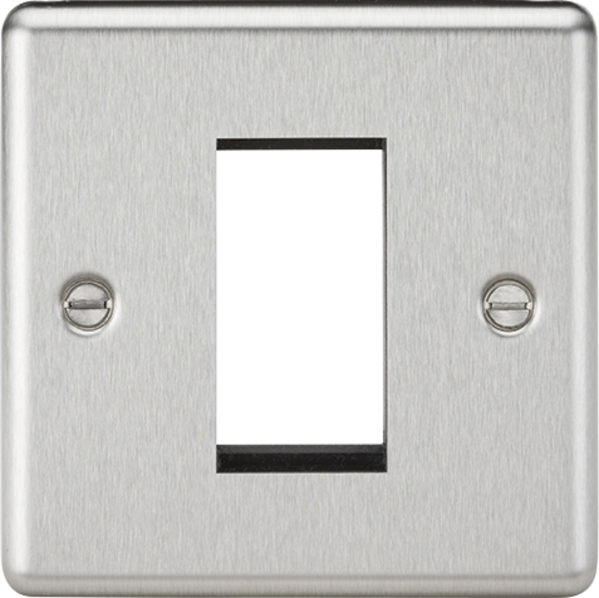 Knightsbridge MLA CL1GBC 1G Modular Faceplate - Rounded Edge Brushed C