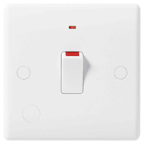 BG 833 White Nexus Moulded Single Switch with Flex Outlet and Neon, 20