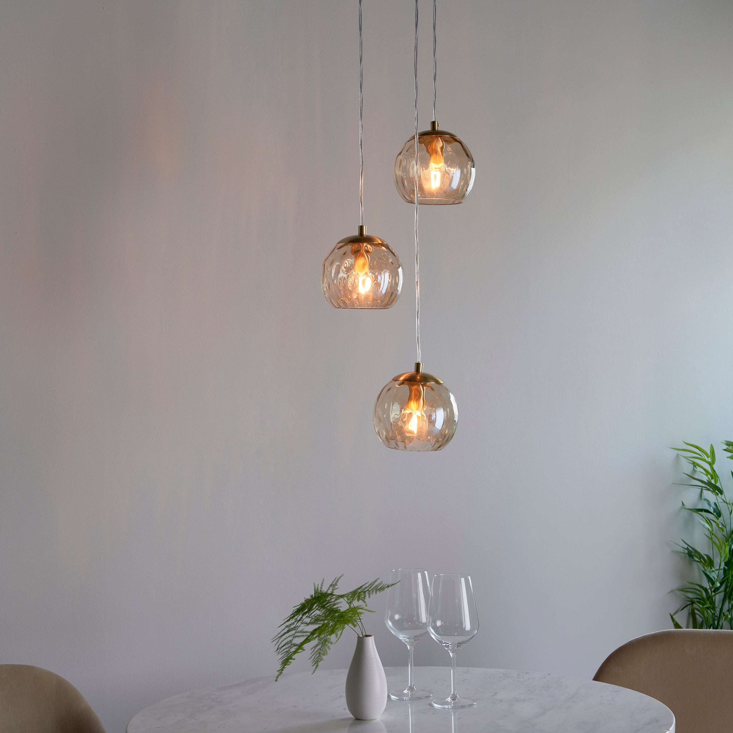 Endon 91971 Dimple 3-Light Pendant - Stylish Ceiling Light for Modern