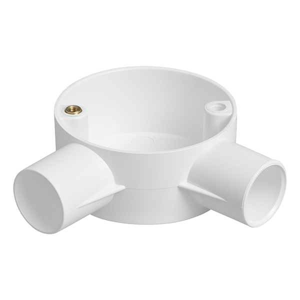 2-Way Round Angle Terminal Box for 25mm Conduit - CJB252WAWH