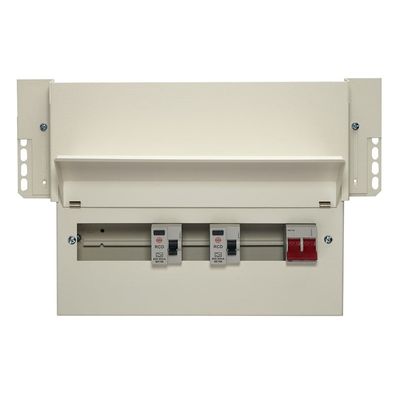 wylex F43NMISS10SLM 10 Way Dual RCD Meter Cabinet Consumer Unit 100A M