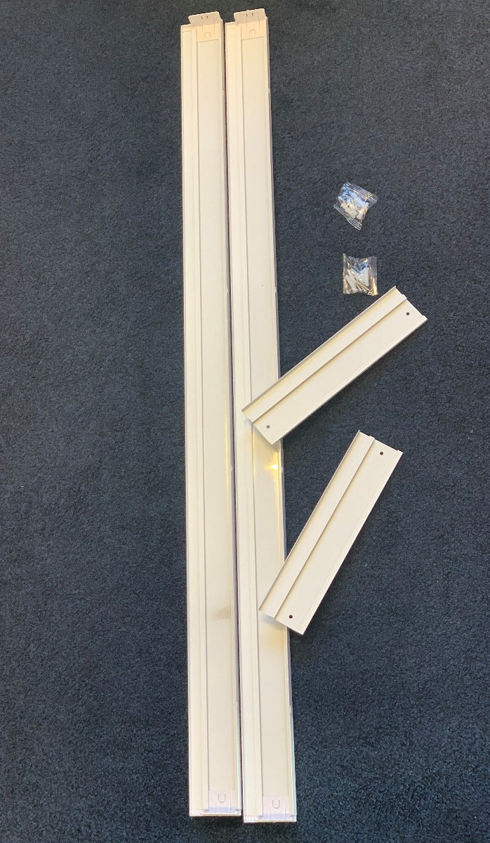 ALUMINUM FRAME 1200X300MM SCREWLESS SURFACE MOUNTING KIT WHTE