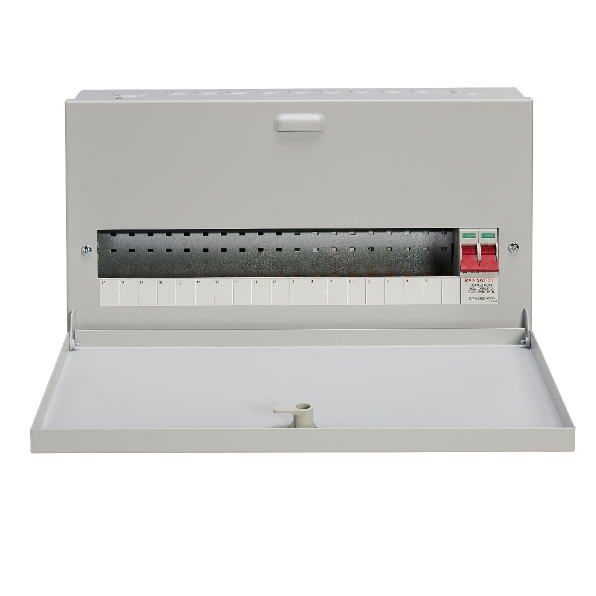 Wylex NHSPN00191L 19-Way 125A Surface 1P+N Distribution Board c-w Swit