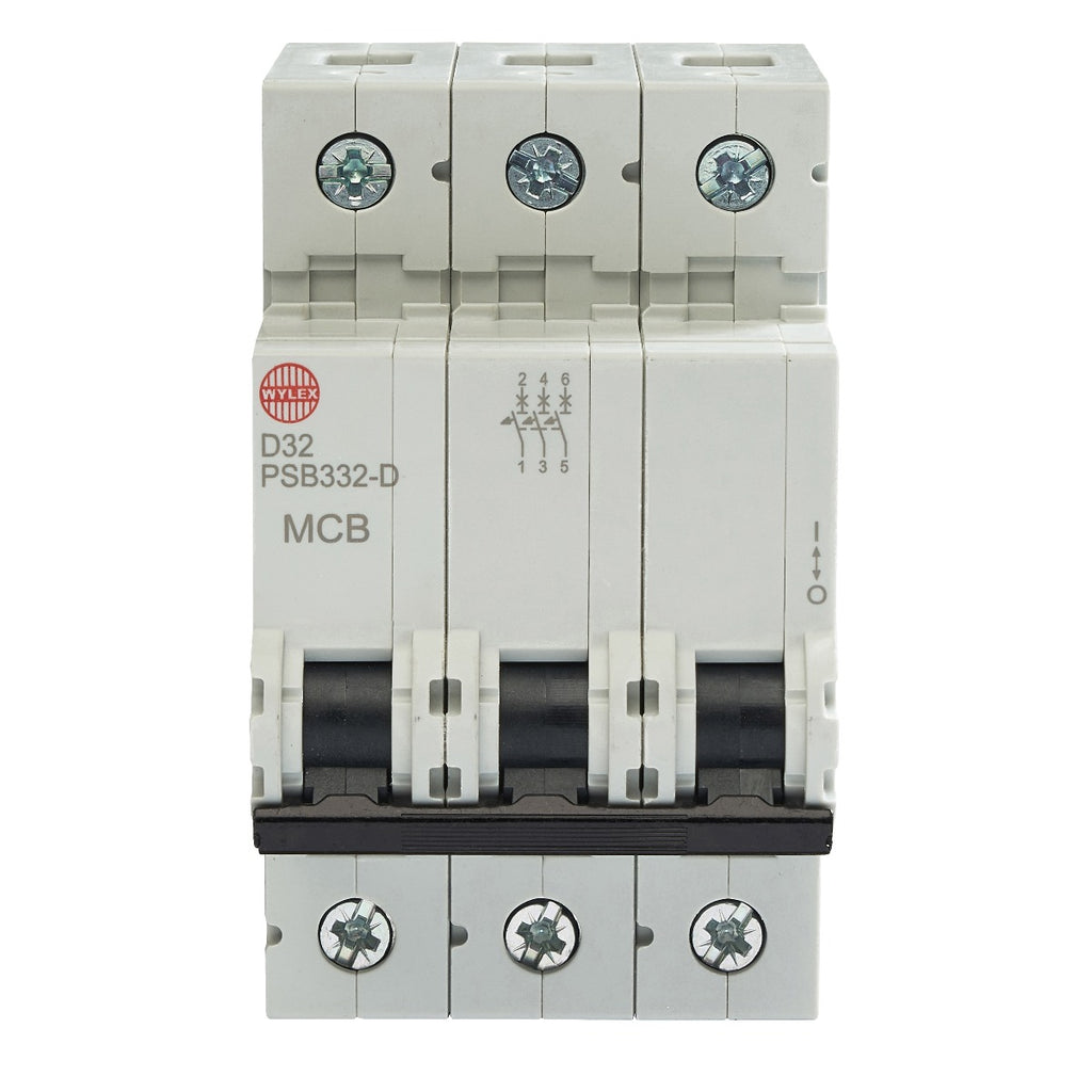 Wylex Legacy PSB332-D 32A, D-Type Triple Pole MCB