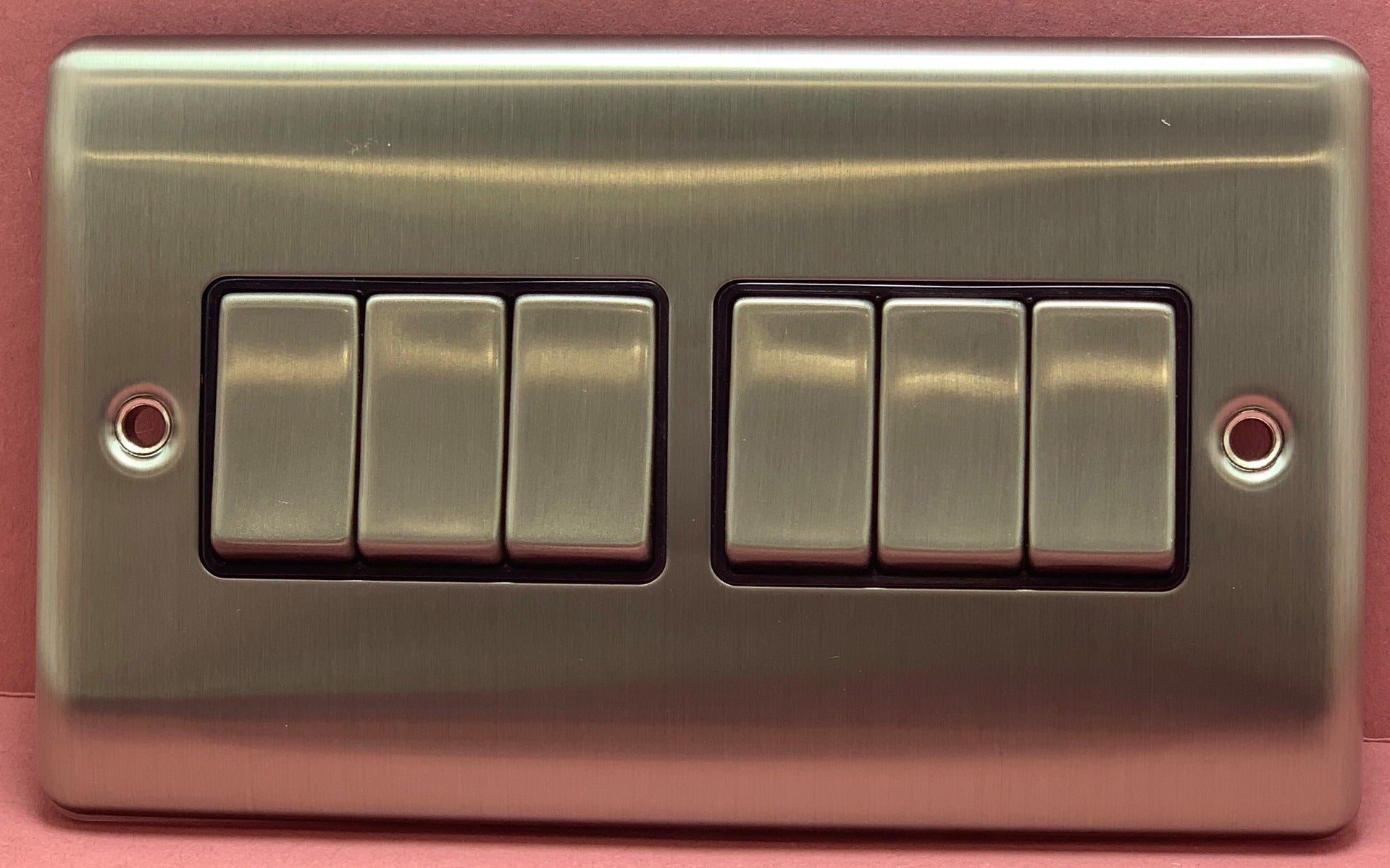 Quadrant D cor 6G Light Switch 2-way 10A Satin Chrome & Black Insert ...