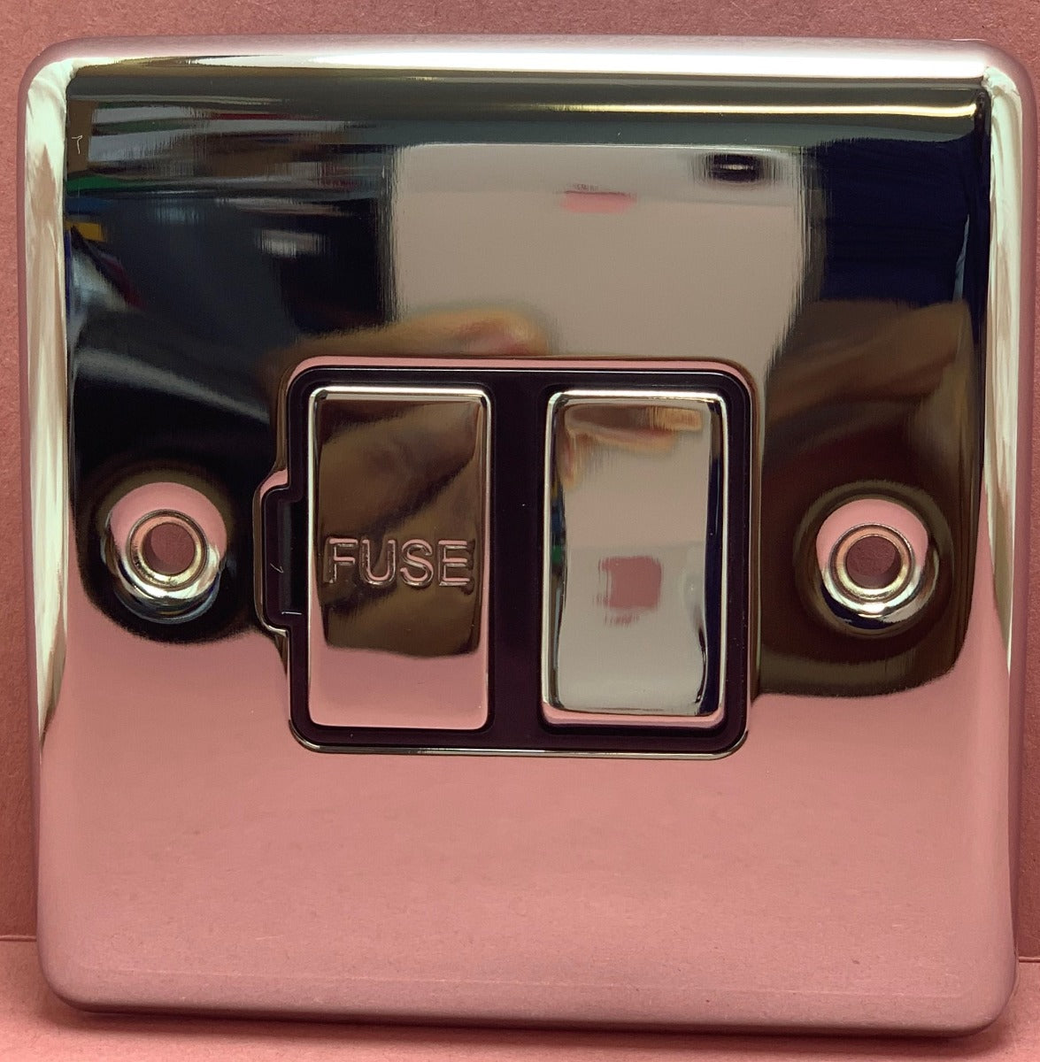 Quadrant D cor Switched 13A Fused Spur Polished Chrome & Black Insert ...