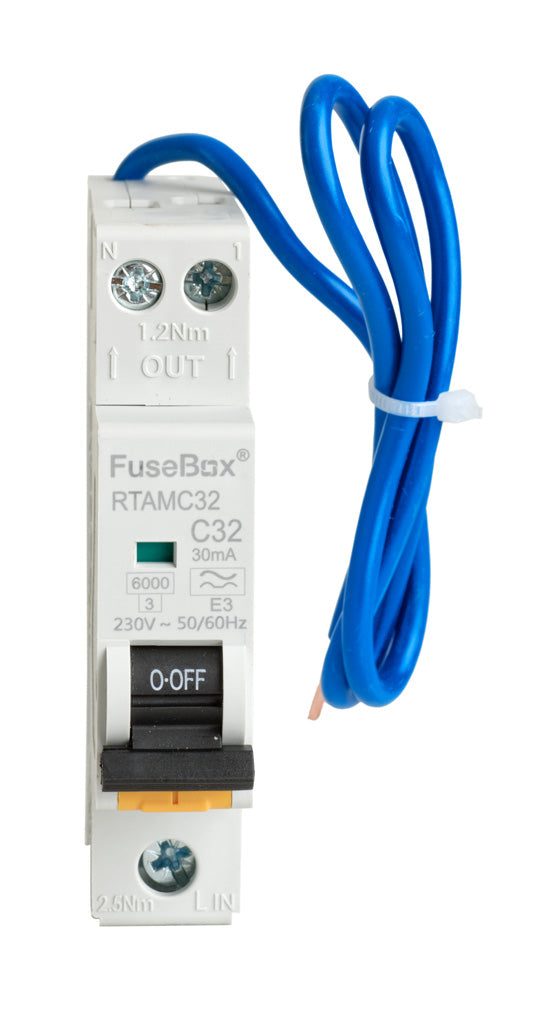 Fusebox RTAMC32 32A Mini-RCBO 6kA 2 pole (C Curve) Type A (Now RTAMC32